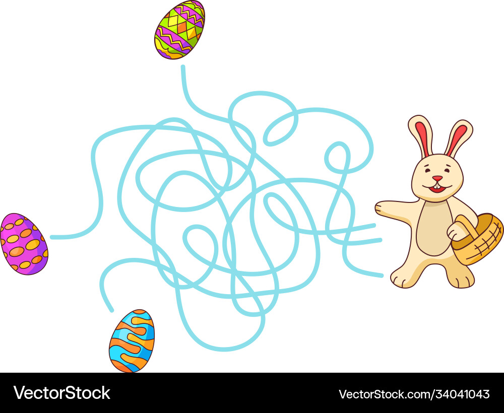 Maze game education for childrenthe easter Vector Image