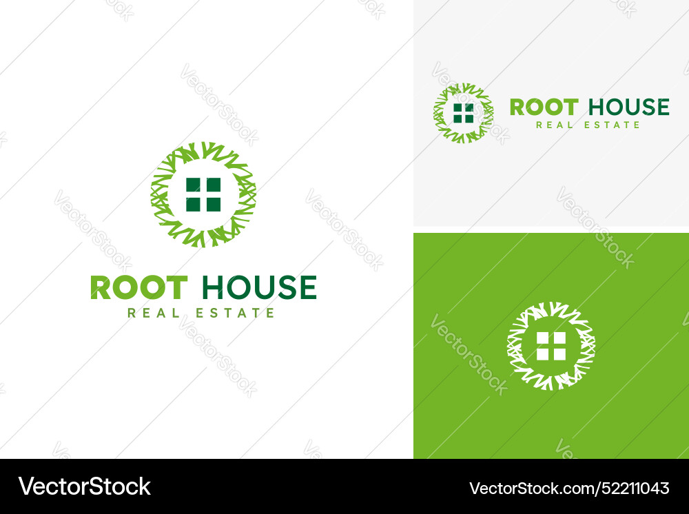 Root house organic logo design house logo design Vector Image