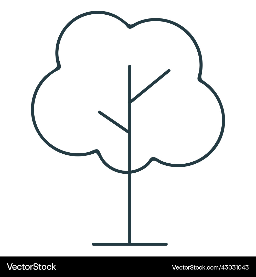 Single tree stroke icon Royalty Free Vector Image