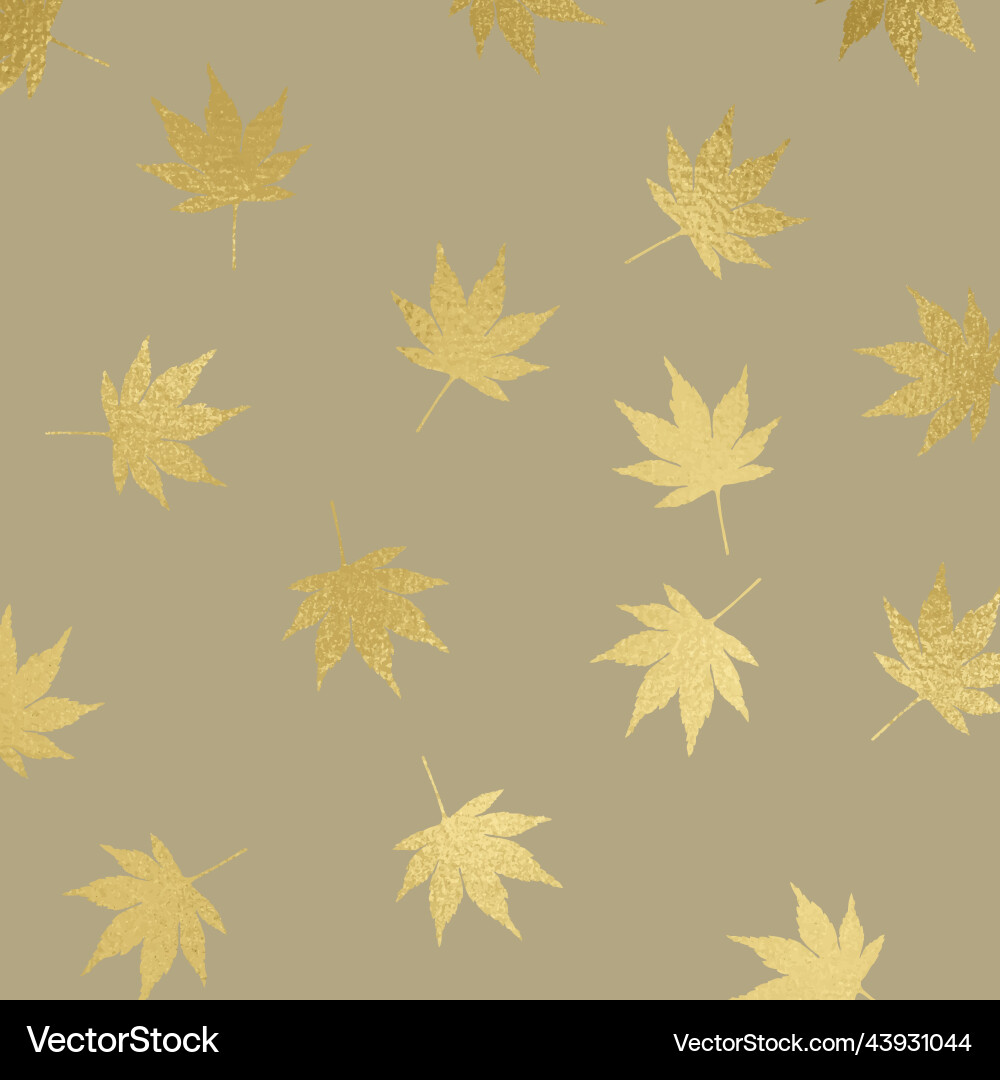 Gold foil leaf pattern background Royalty Free Vector Image