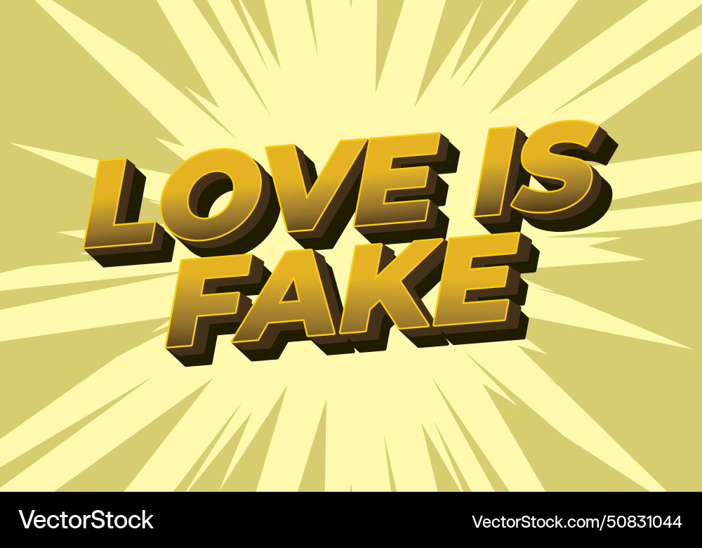 Love is fake text effect in 3 dimension style Vector Image