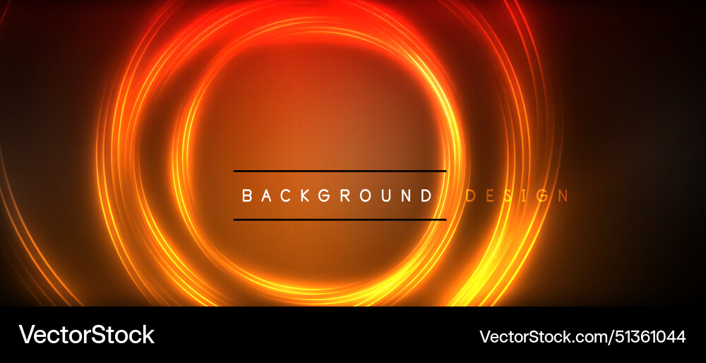 Neon glowing circle rays light round lines Vector Image