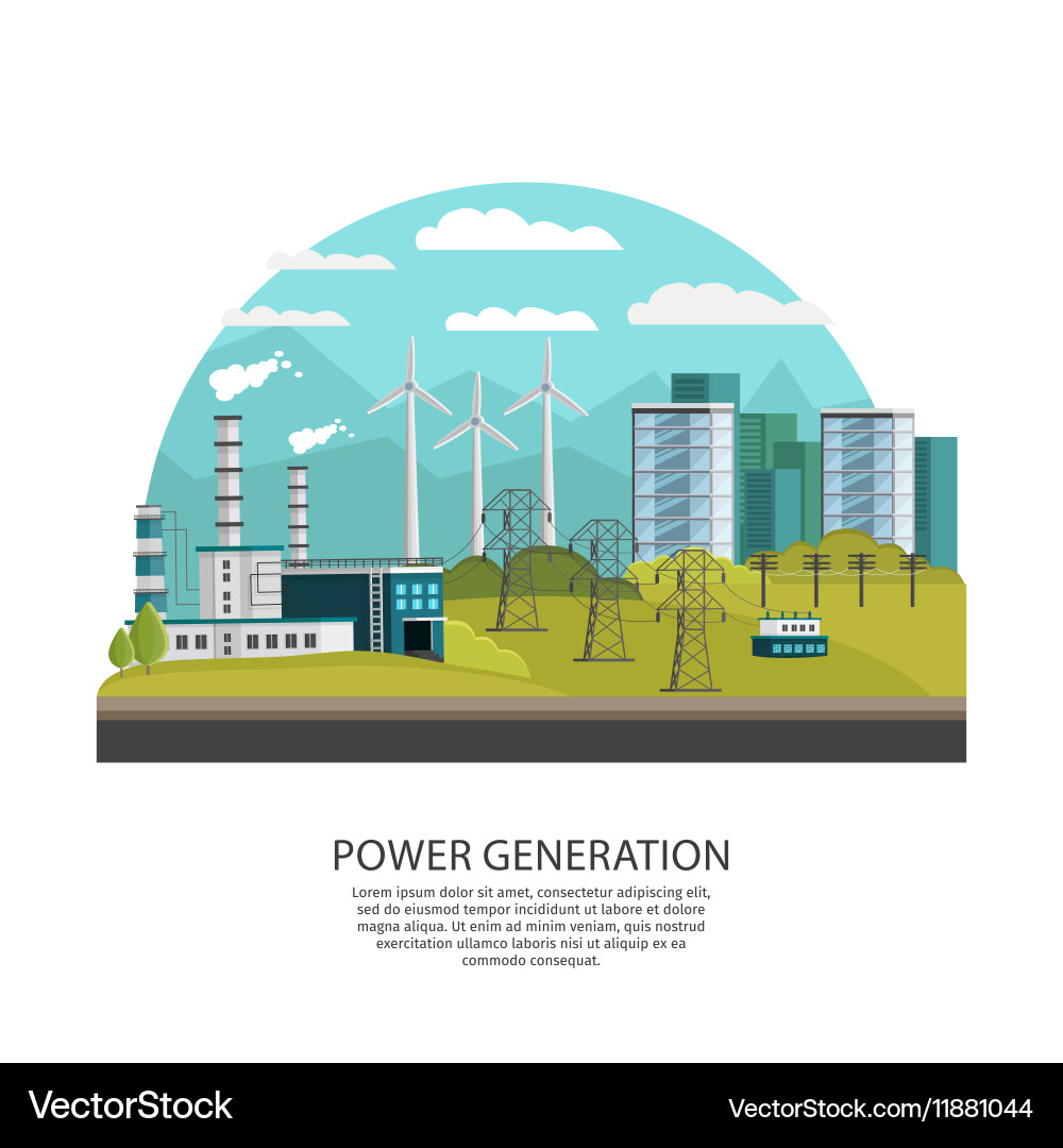 Power generation concept Royalty Free Vector Image