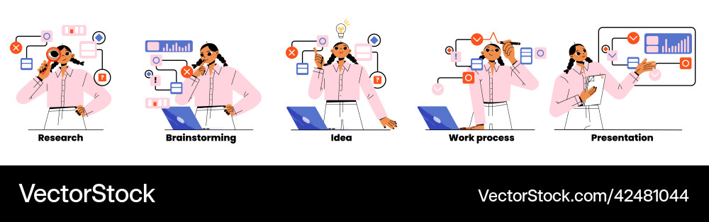 Project development business woman concept Vector Image