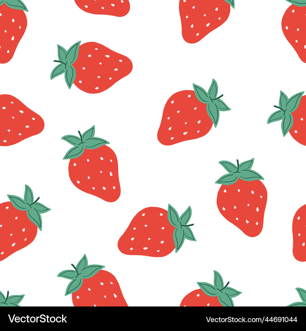 Red Strawberry Seamless Pattern Royalty Free Vector Image