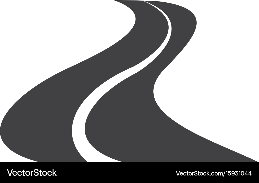 Road Silhouette isolierte Ikone Lizenzfreies Vektorbild