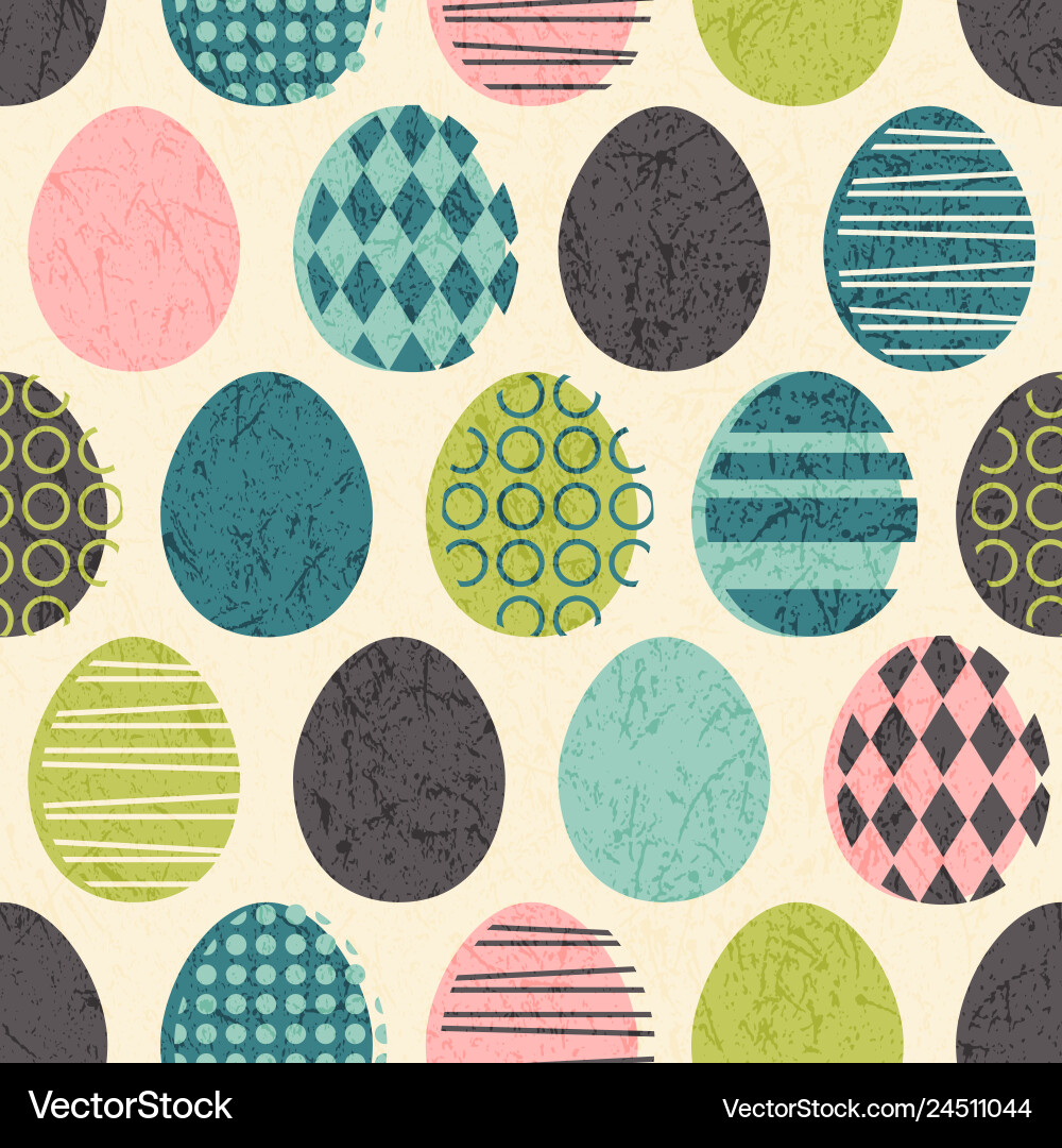 Seamless retro easter eggs pattern Royalty Free Vector Image