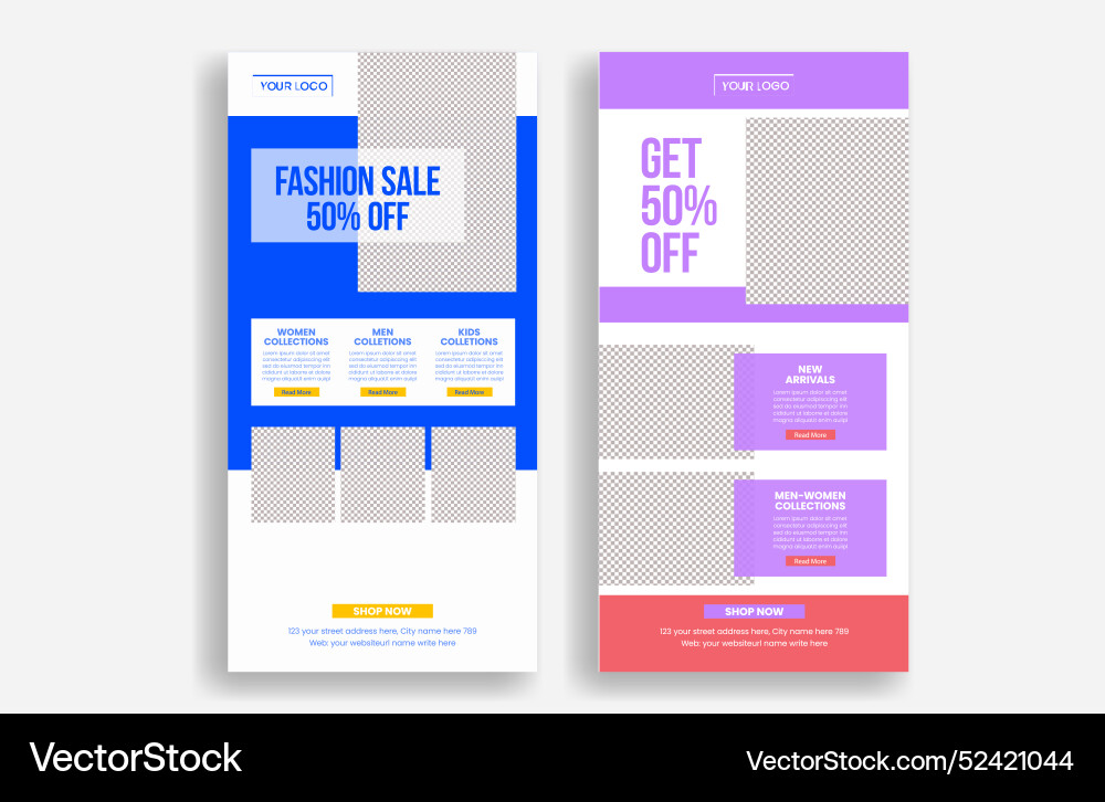 Set of e-commerce email newsletter templates Vector Image