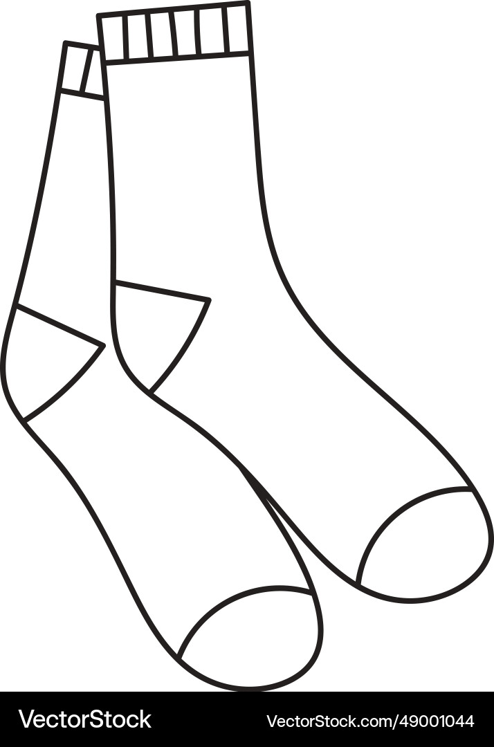 Socks clothes outline Royalty Free Vector Image