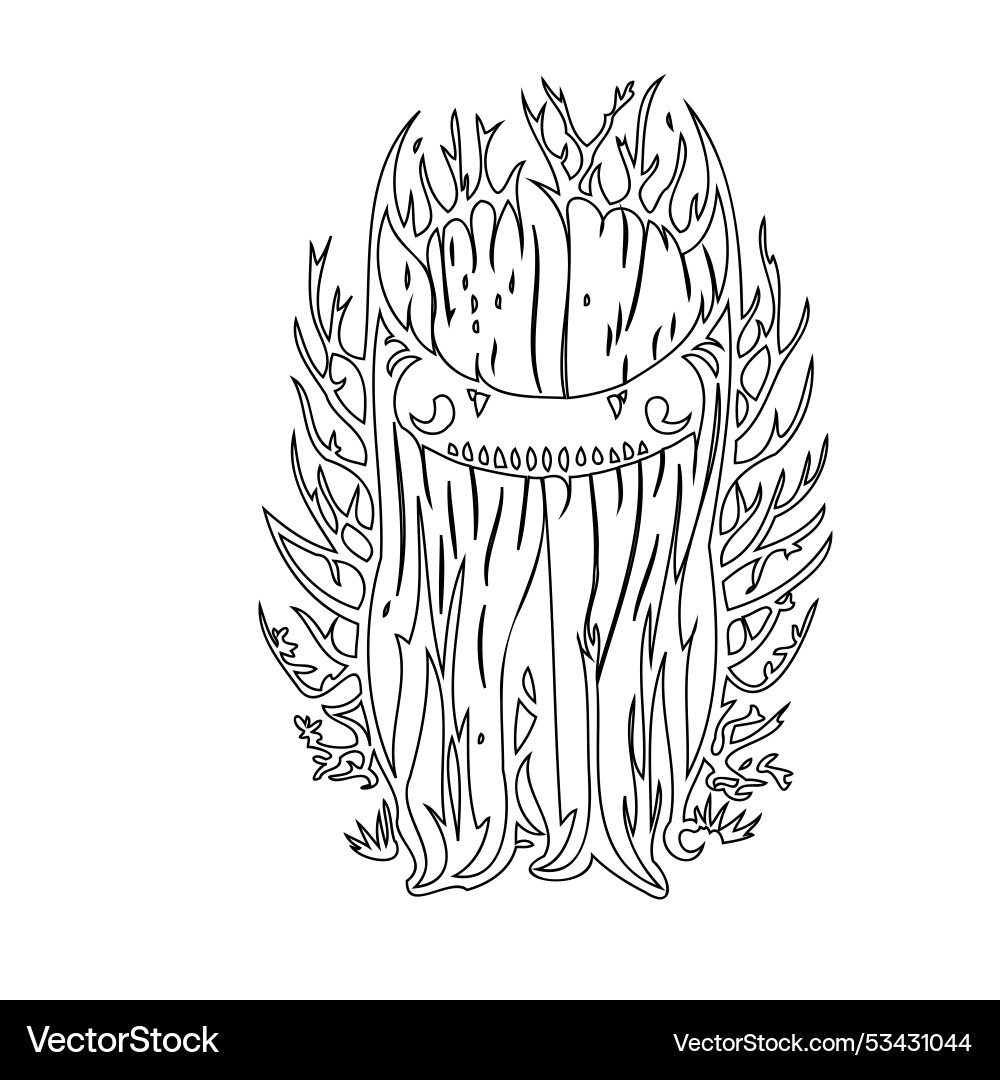 Swamp monster outline sketch Royalty Free Vector Image