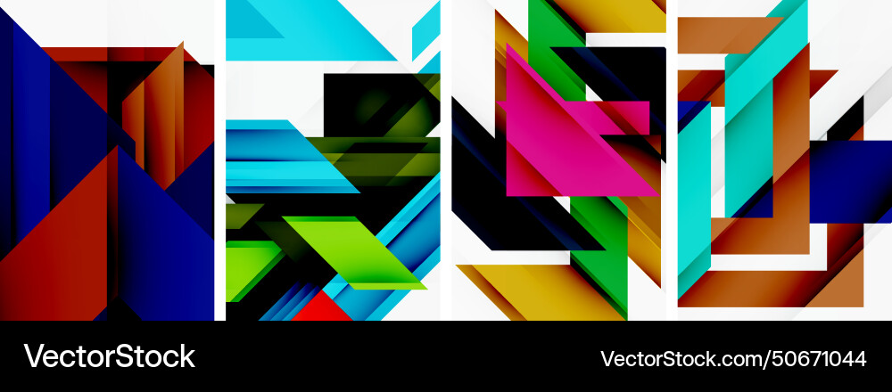 Triangle poster abstract background set Royalty Free Vector