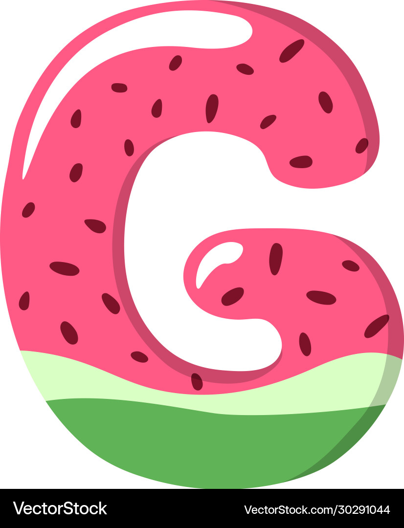 Watermelon alphabet sign on white background Vector Image