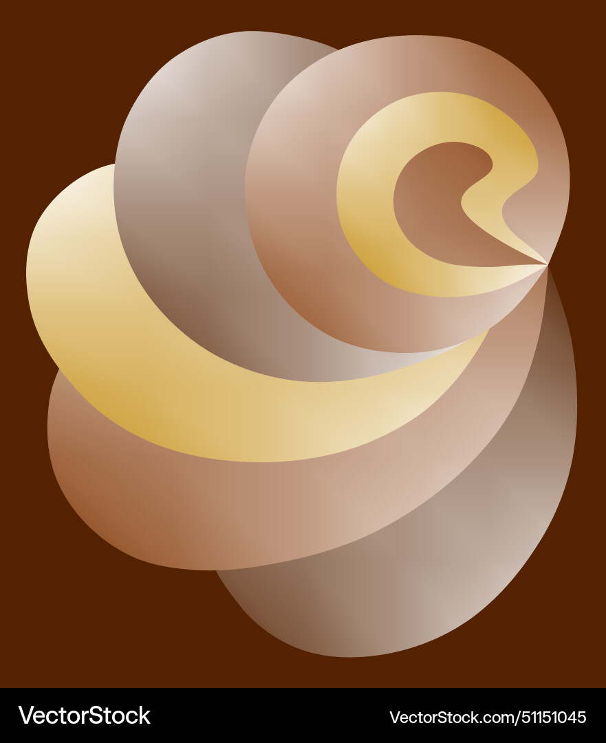 Abstract composition of rounded figures in golden Vector Image