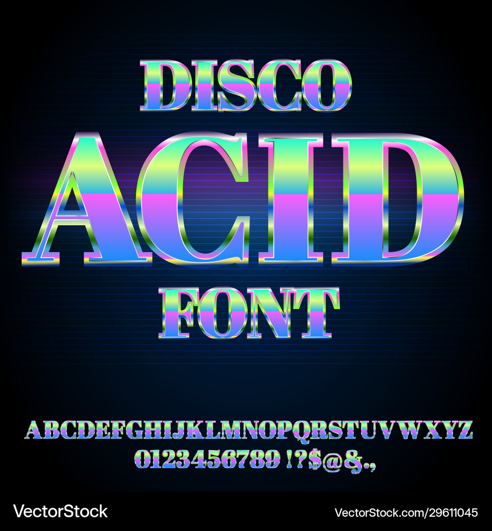 Acid house font Royalty Free Vector Image - VectorStock
