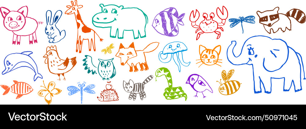 Animals Cute Line Vector Images (over 190,000)