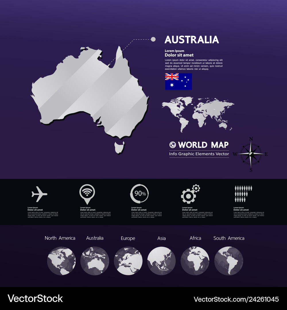 Australia map Royalty Free Vector Image - VectorStock