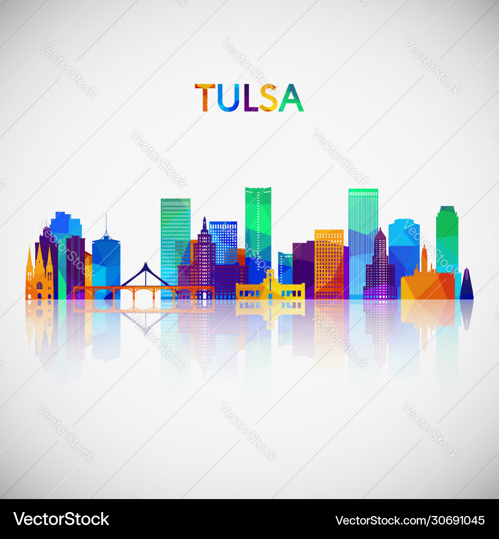 Colorful Tulsa Skyline Silhouette – Royalty-Free Vector | VectorStock