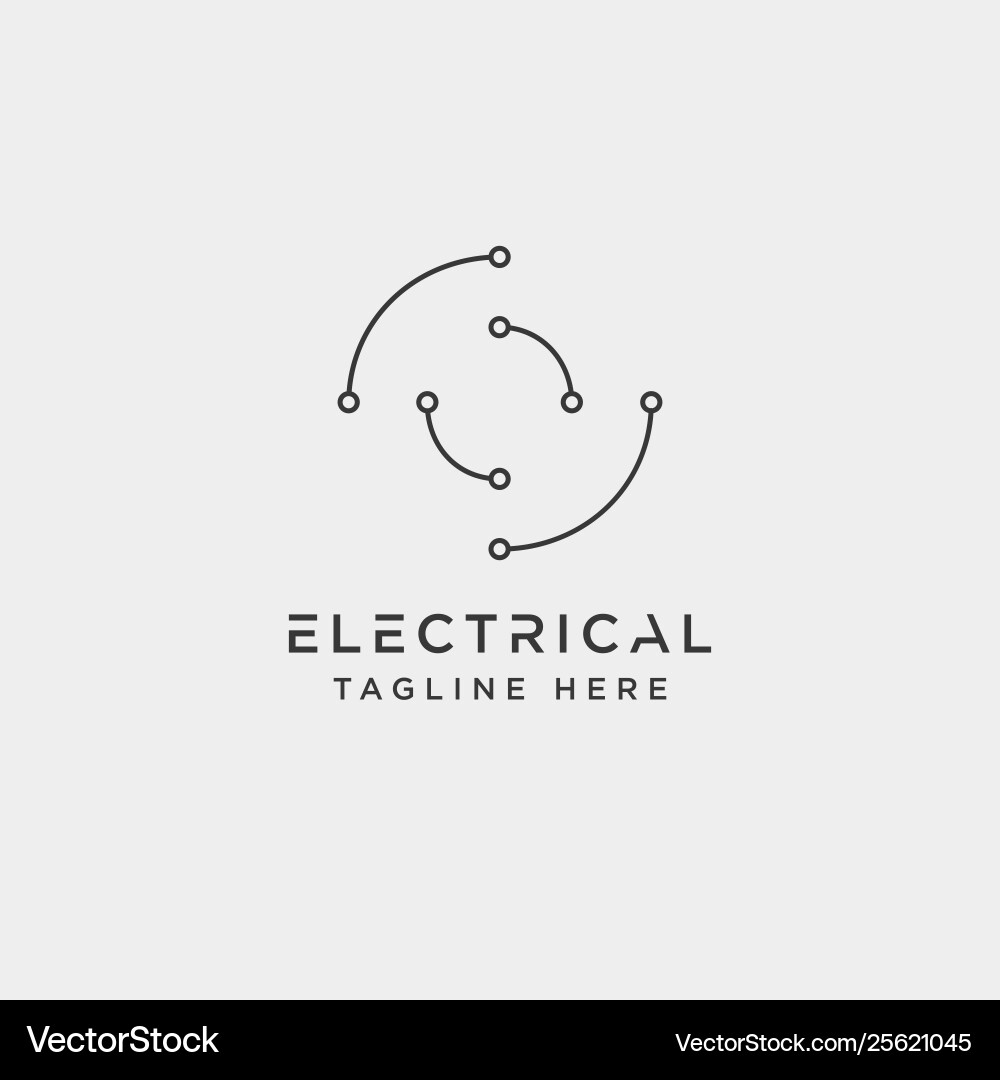 Connect or electrical o logo design icon element Vector Image
