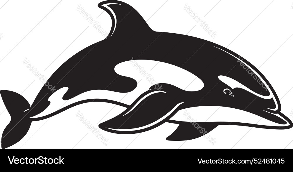Darling dolphin defender adorable orca emblem Vector Image