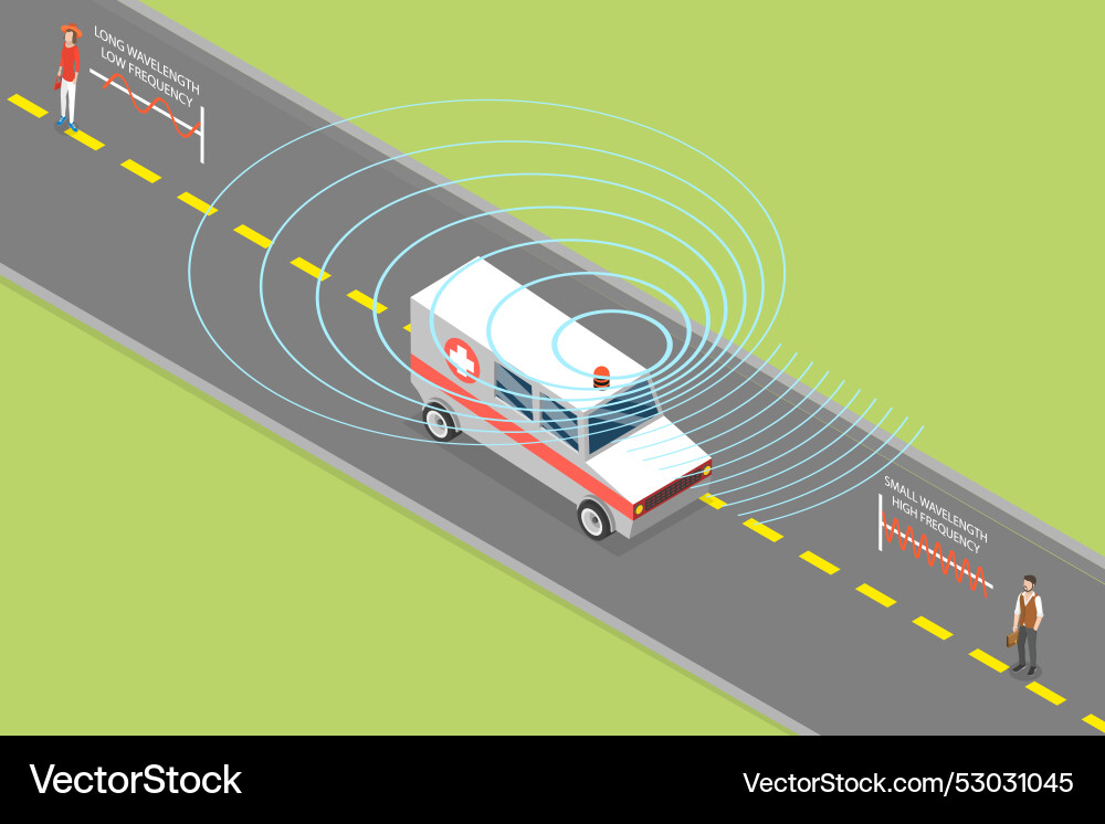 Doppler Effect - 3D Isometric Royalty Free Vector Image