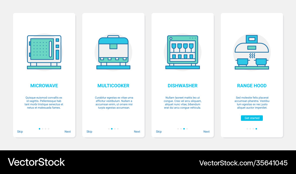 Electronic devices for home kitchen ux ui Vector Image
