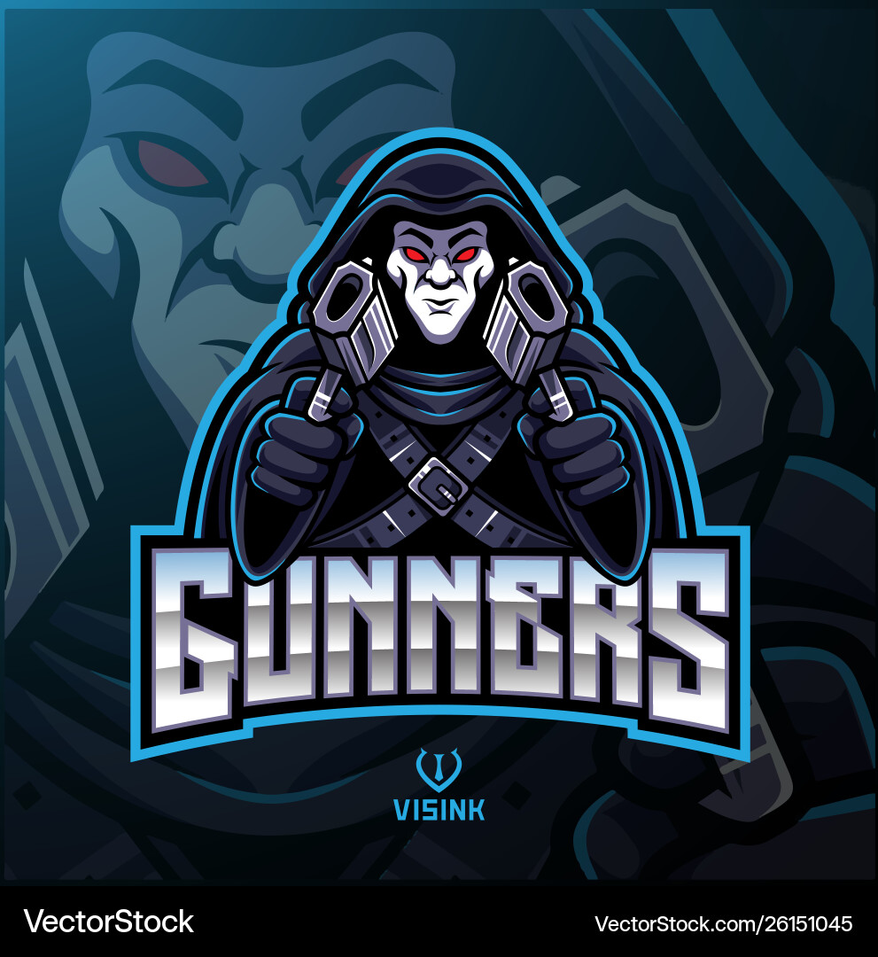 Gunner sport mascot logo design Royalty Free Vector Image