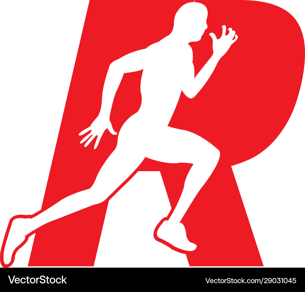 Letter r run abstract logo designs Royalty Free Vector Image
