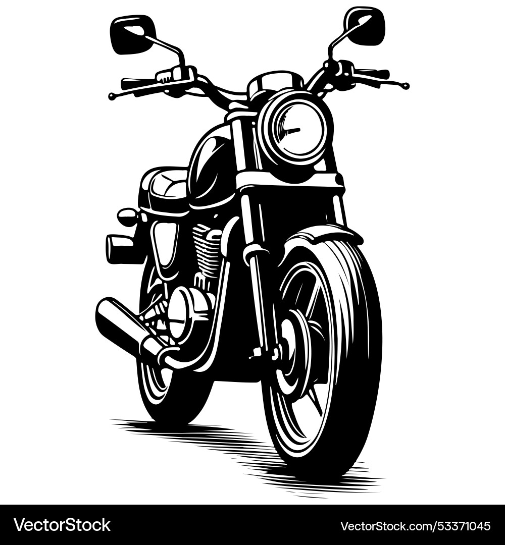 Motorcycle ink hand drawn line transparent Vector Image