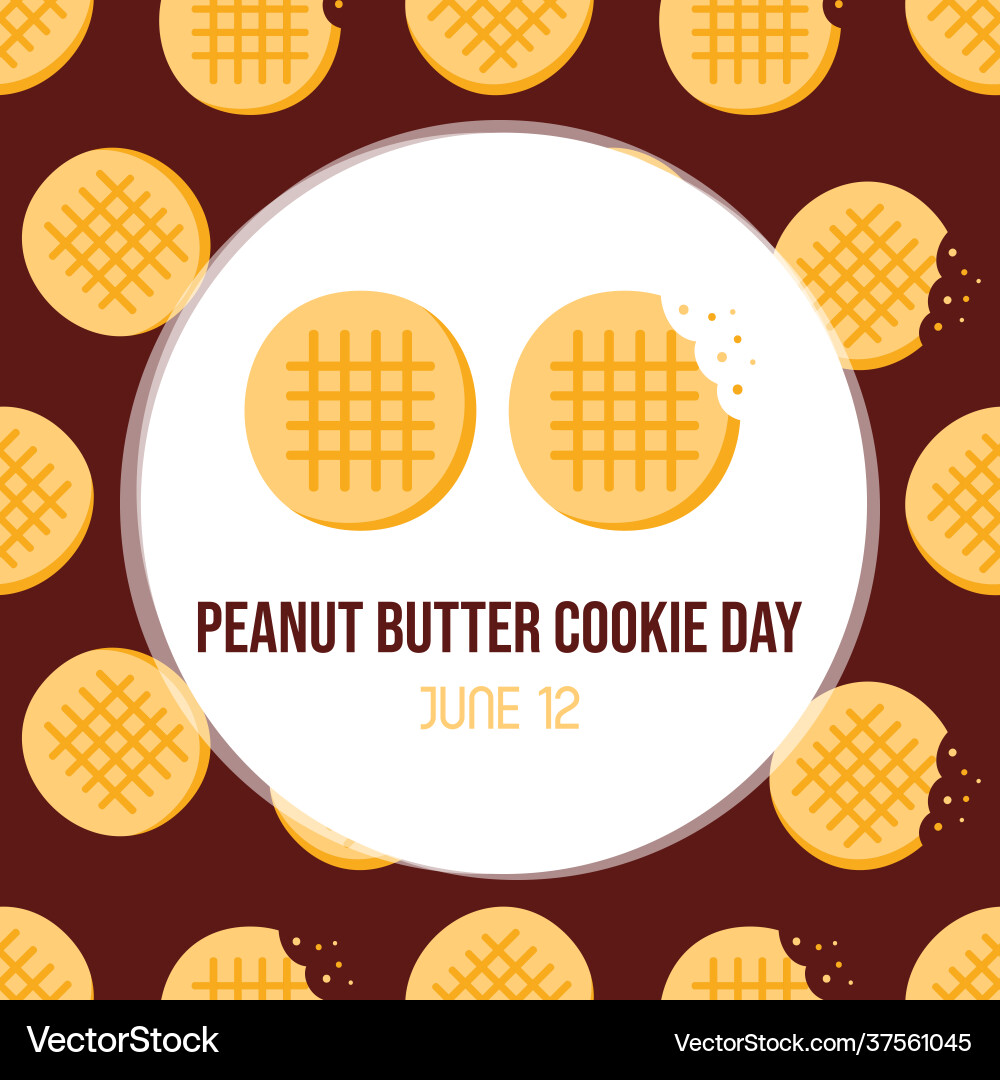 National peanut butter cookie day card Royalty Free Vector