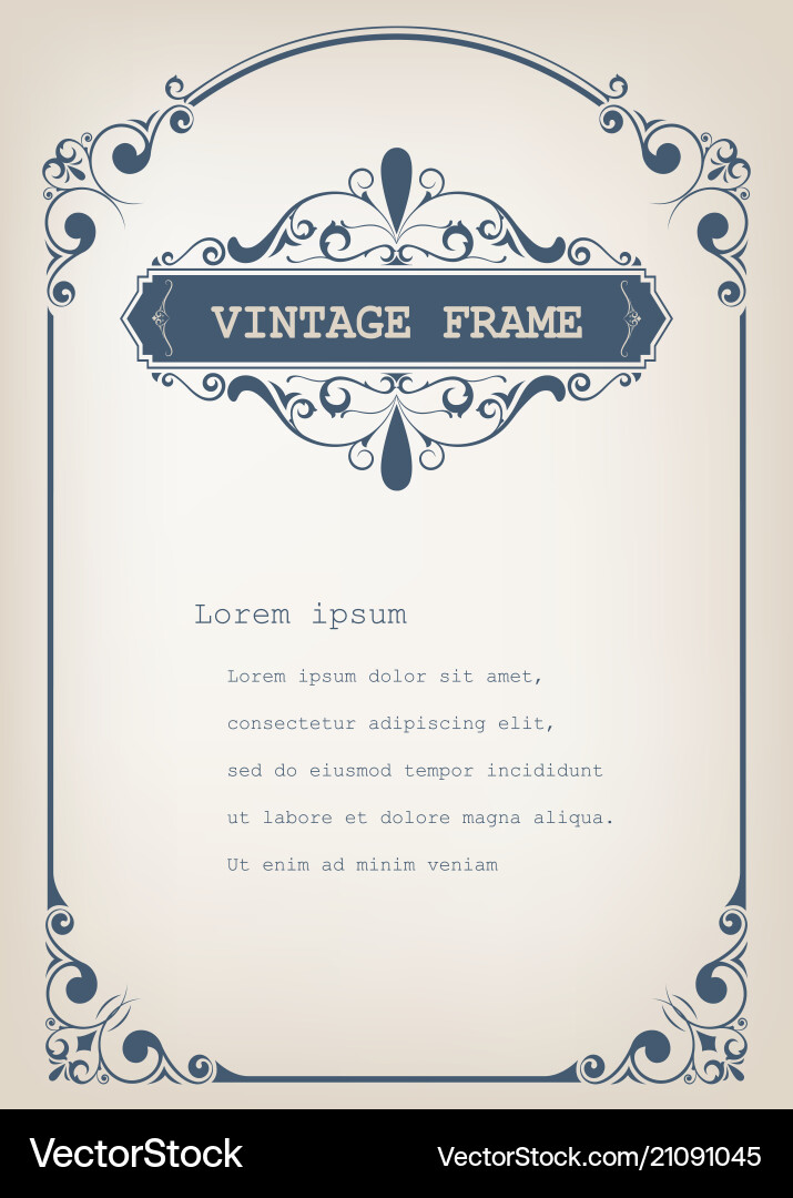 Vintage frame Royalty Free Vector Image - VectorStock