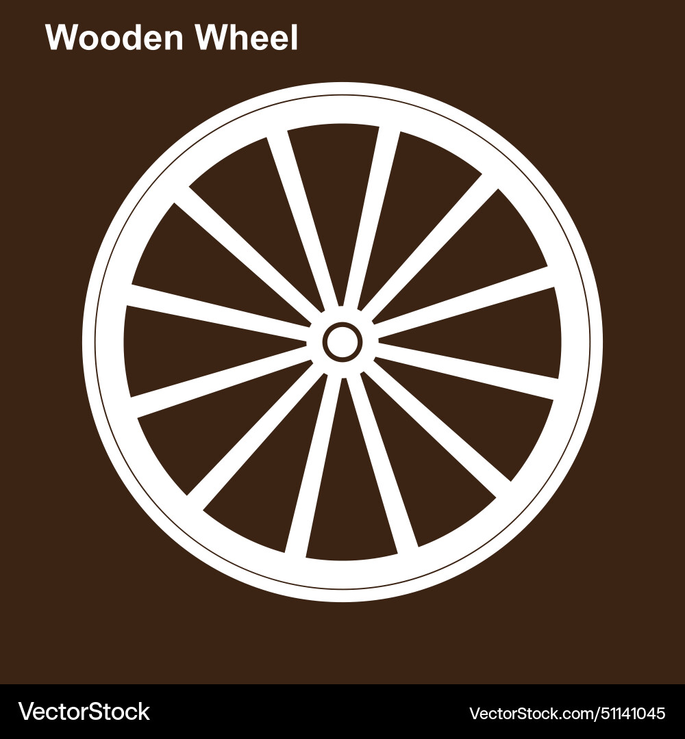 Wooden wheel icon Royalty Free Vector Image - VectorStock