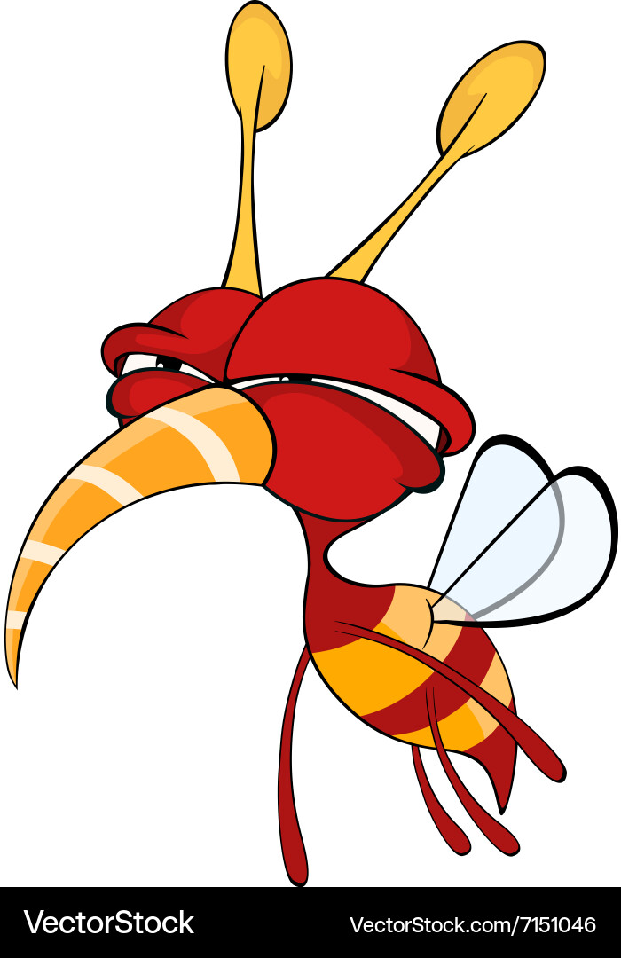 Cartoon of red fly insect Royalty Free Vector Image