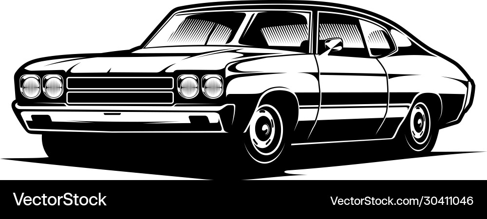 Classic Muscle Car Royalty Free Vector Image - VectorStock