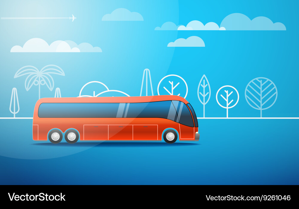 Different color city bus Royalty Free Vector Image