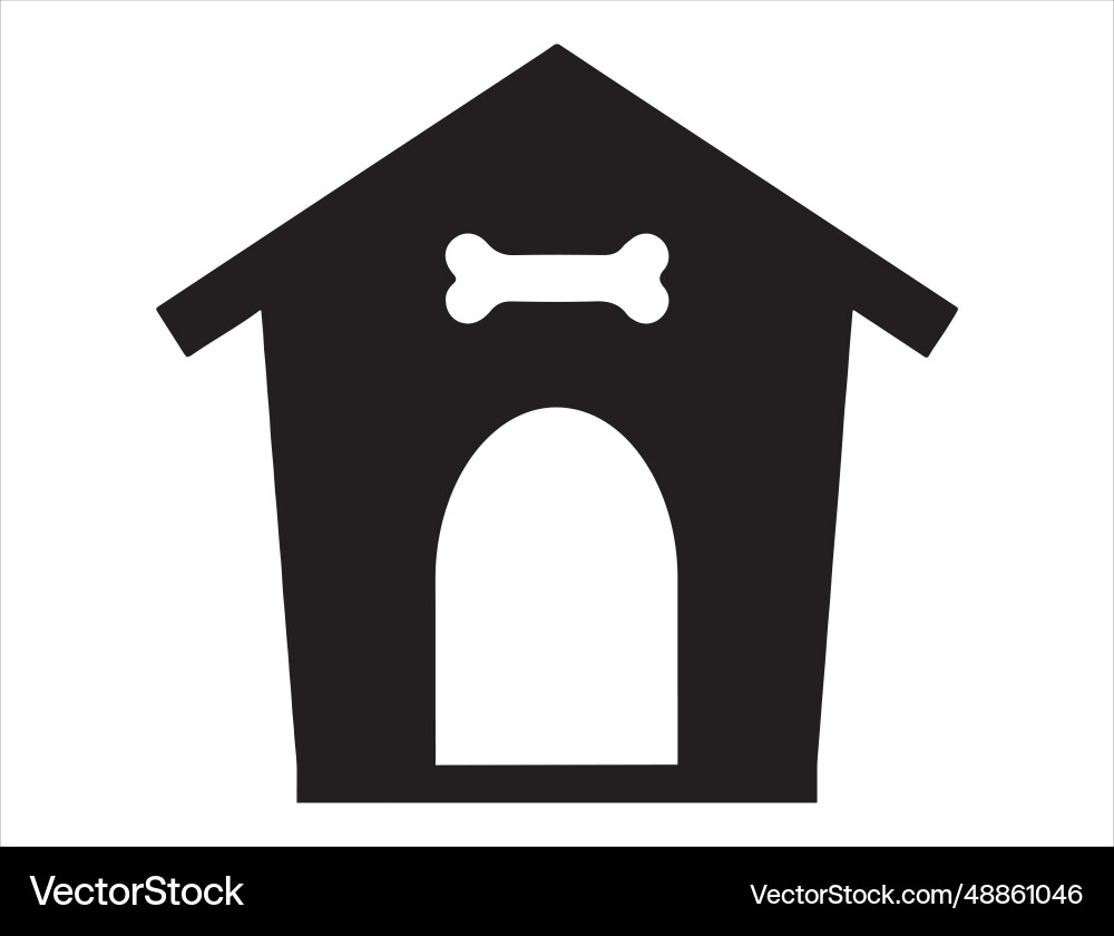 Dog house silhouette art Royalty Free Vector Image