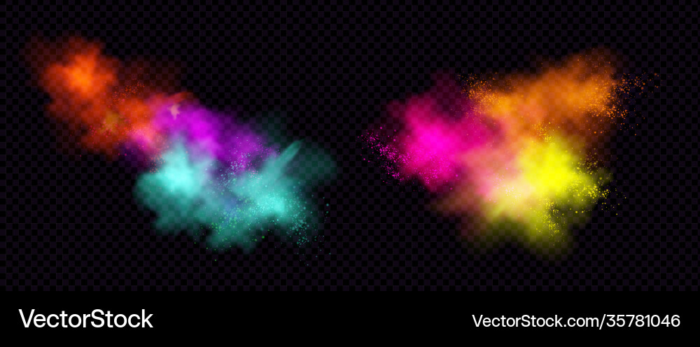 Explosions color powder or dust with particles Vector Image