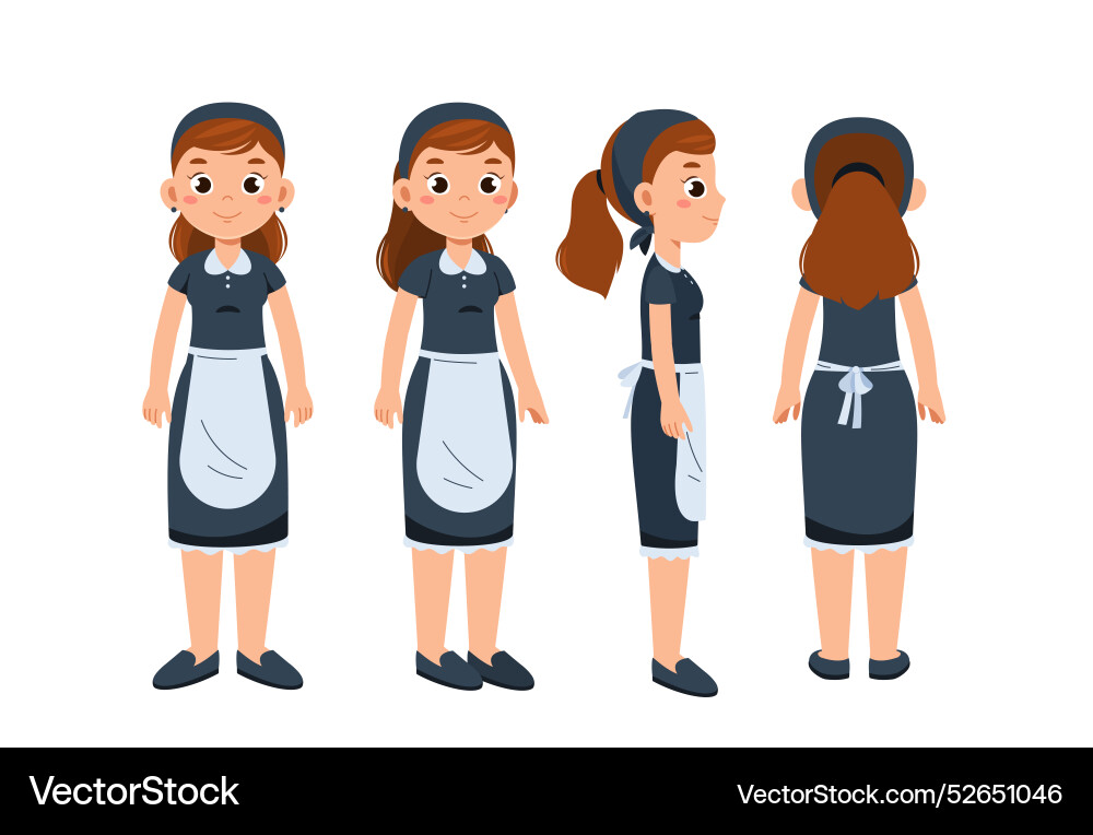 Female maid constructor woman in uniform kit Vector Image