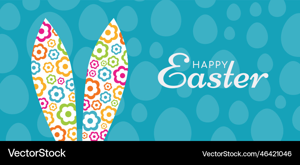 Happy easter banner poster greeting card Vector Image
