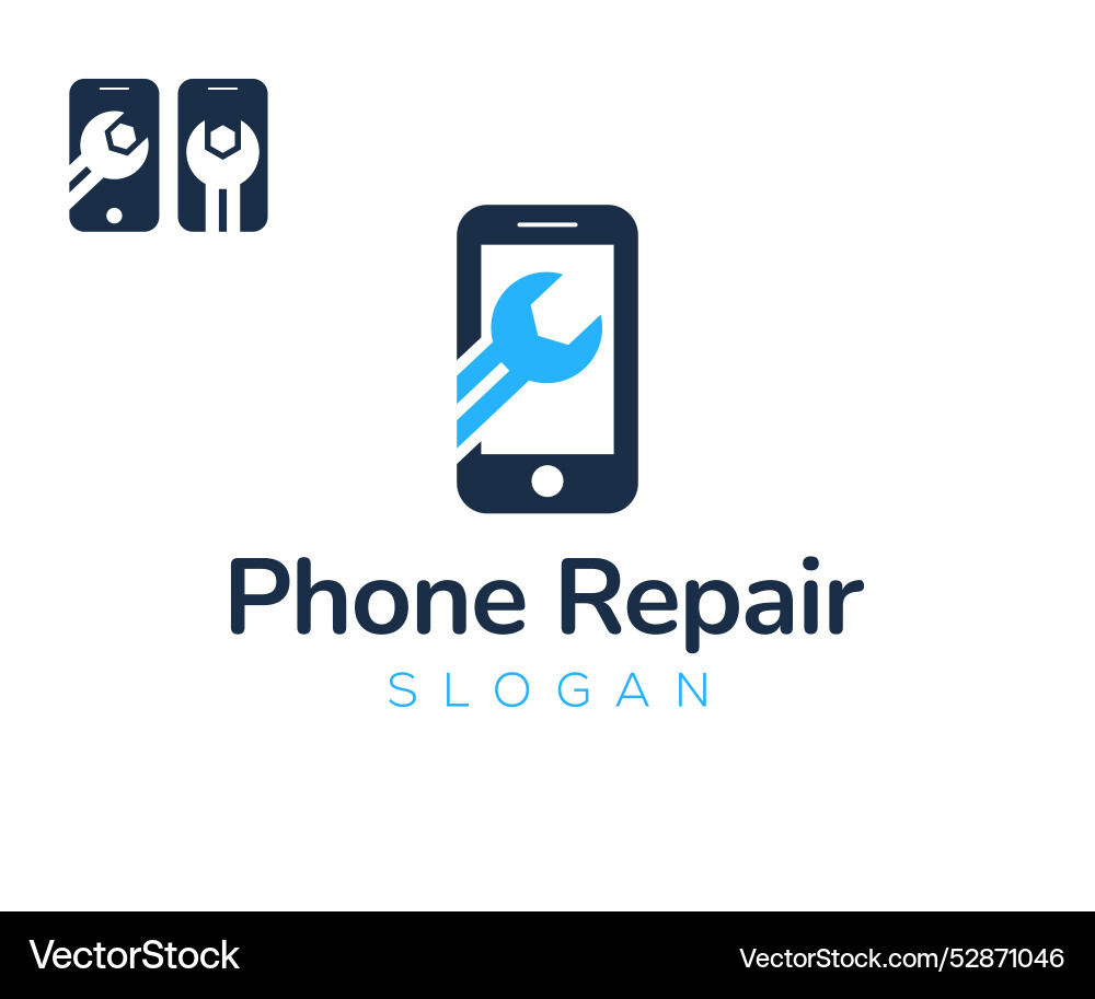Phone repair logo design or service Royalty Free Vector