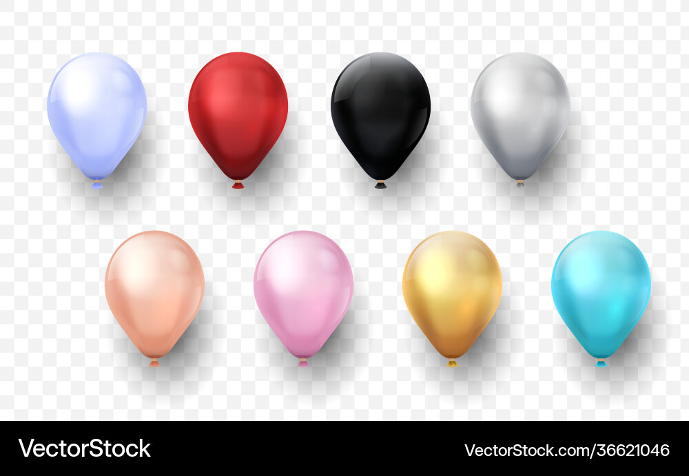 Realistic balloons 3d inflated round shapes Vector Image