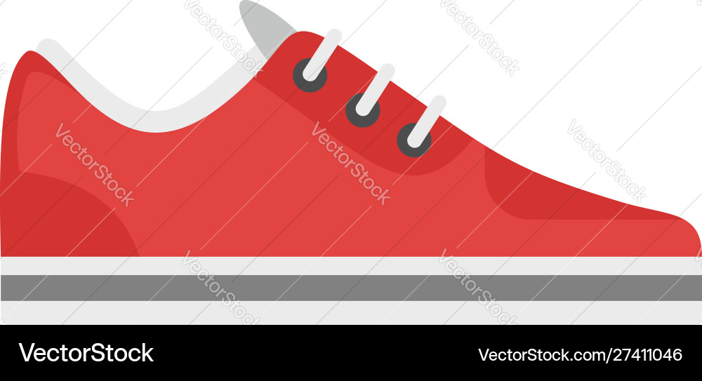 Red sneaker icon flat style Royalty Free Vector Image