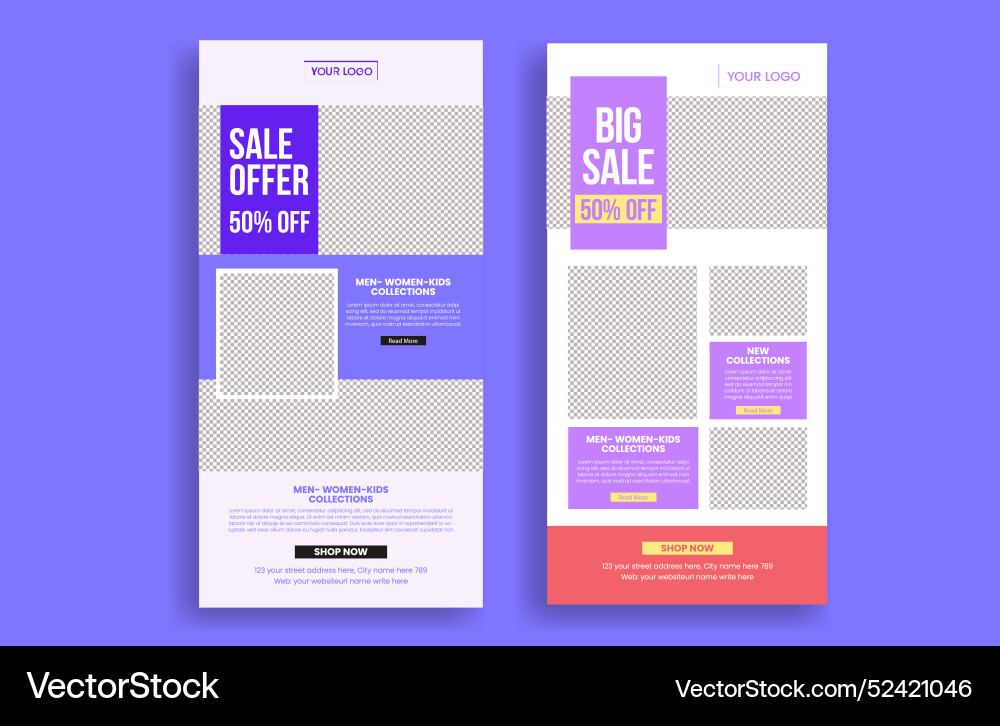 Set of e-commerce email newsletter templates Vector Image