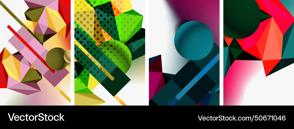 Set of geometric abstract composition with spheres