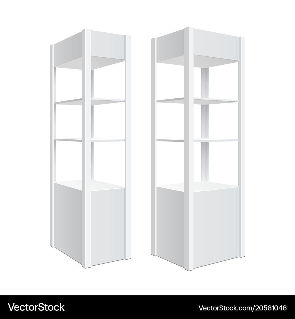 Showcase display retail shelf rack Royalty Free Vector Image
