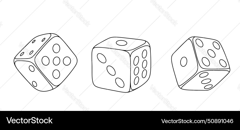 Three dice Royalty Free Vector Image - VectorStock