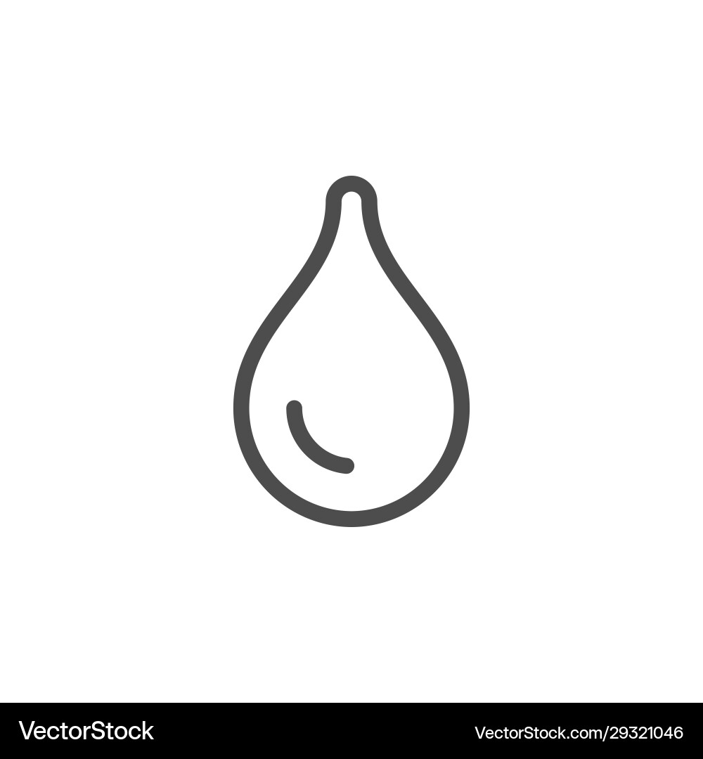 Water drop line outline icon Royalty Free Vector Image