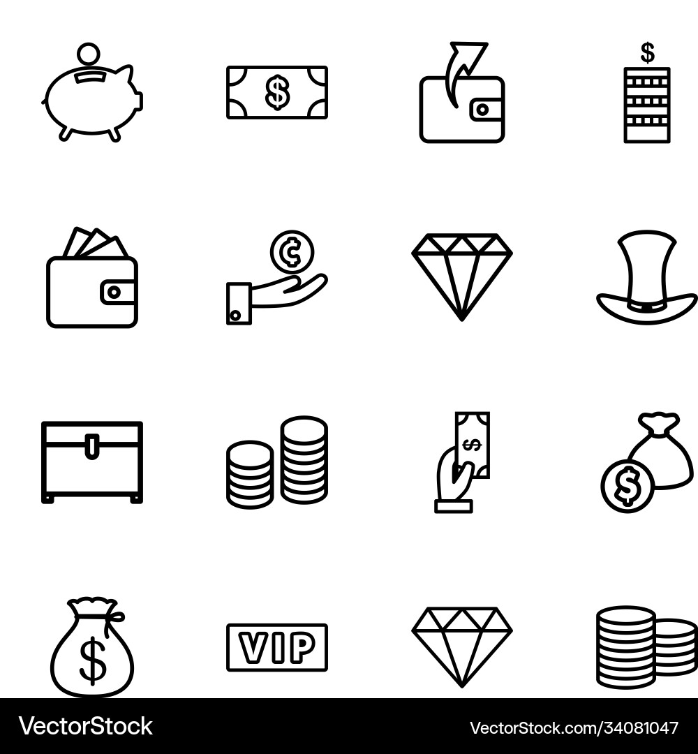 16 rich icons Royalty Free Vector Image - VectorStock