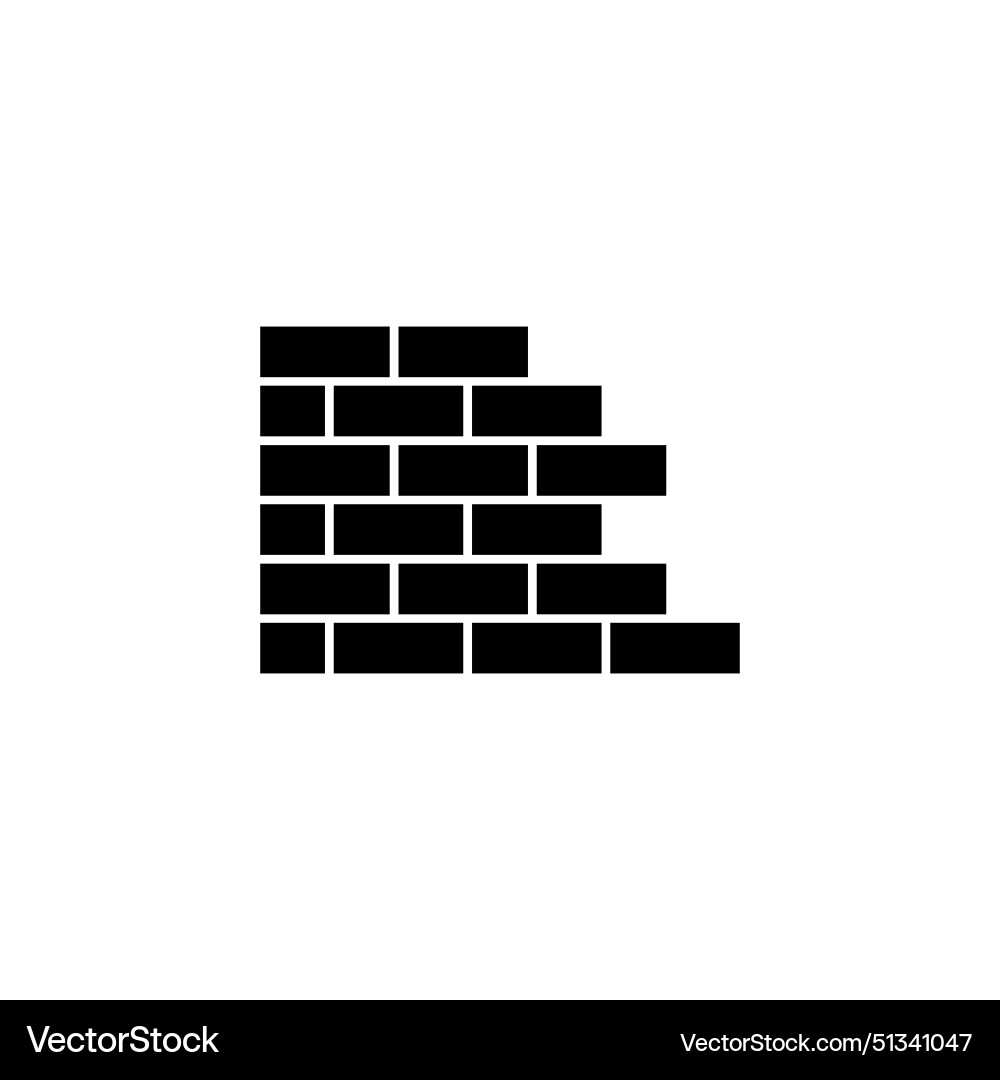 A simple black and white icon depicting wall Vector Image