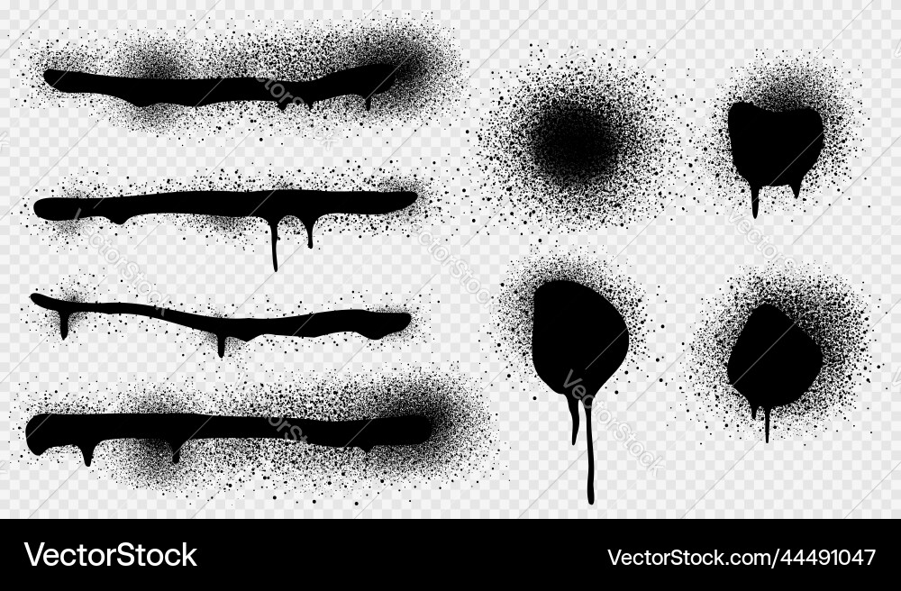 Black Paint Drips and Splatters Royalty Free Vector Image