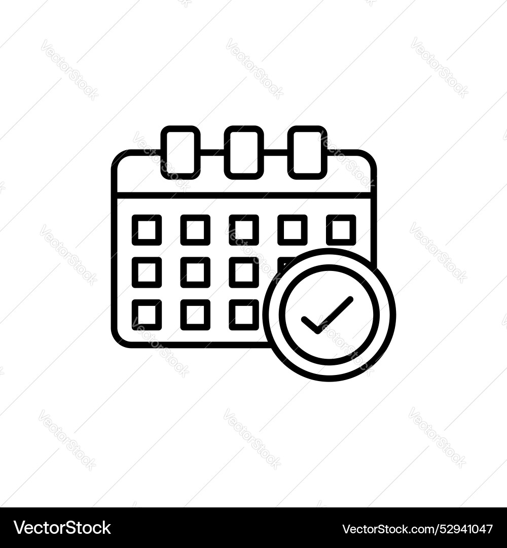 Calendar check icon set date available sign event Vector Image